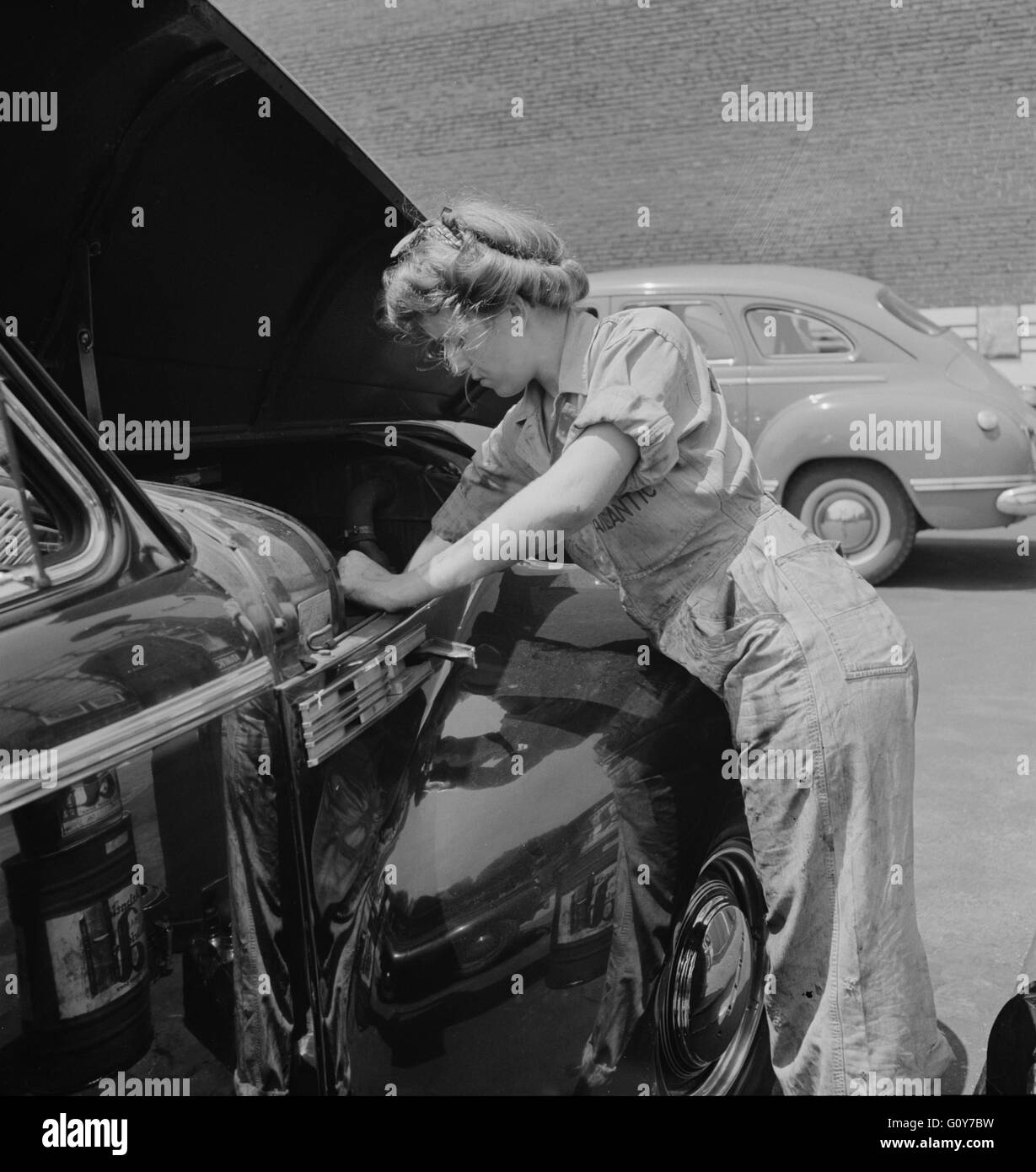 Miss Natalie O'Donald, a Garage Attendant at the Atlantic Refining ...