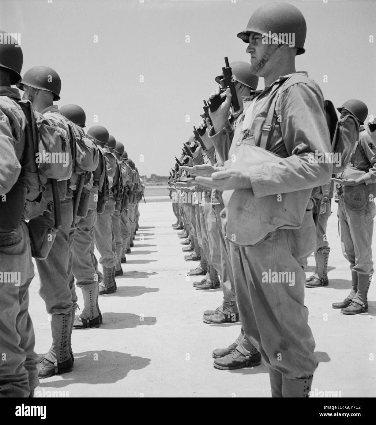 Enlisted Men Learning how to Handle a Pistol Standing at "Inspect ...