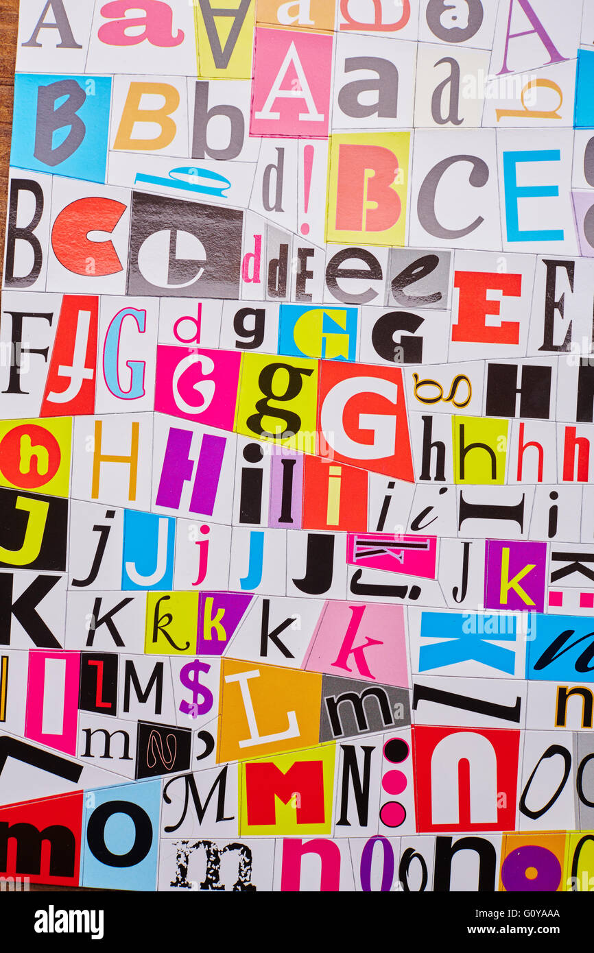 letters from magazine clippings Stock Photo - Alamy