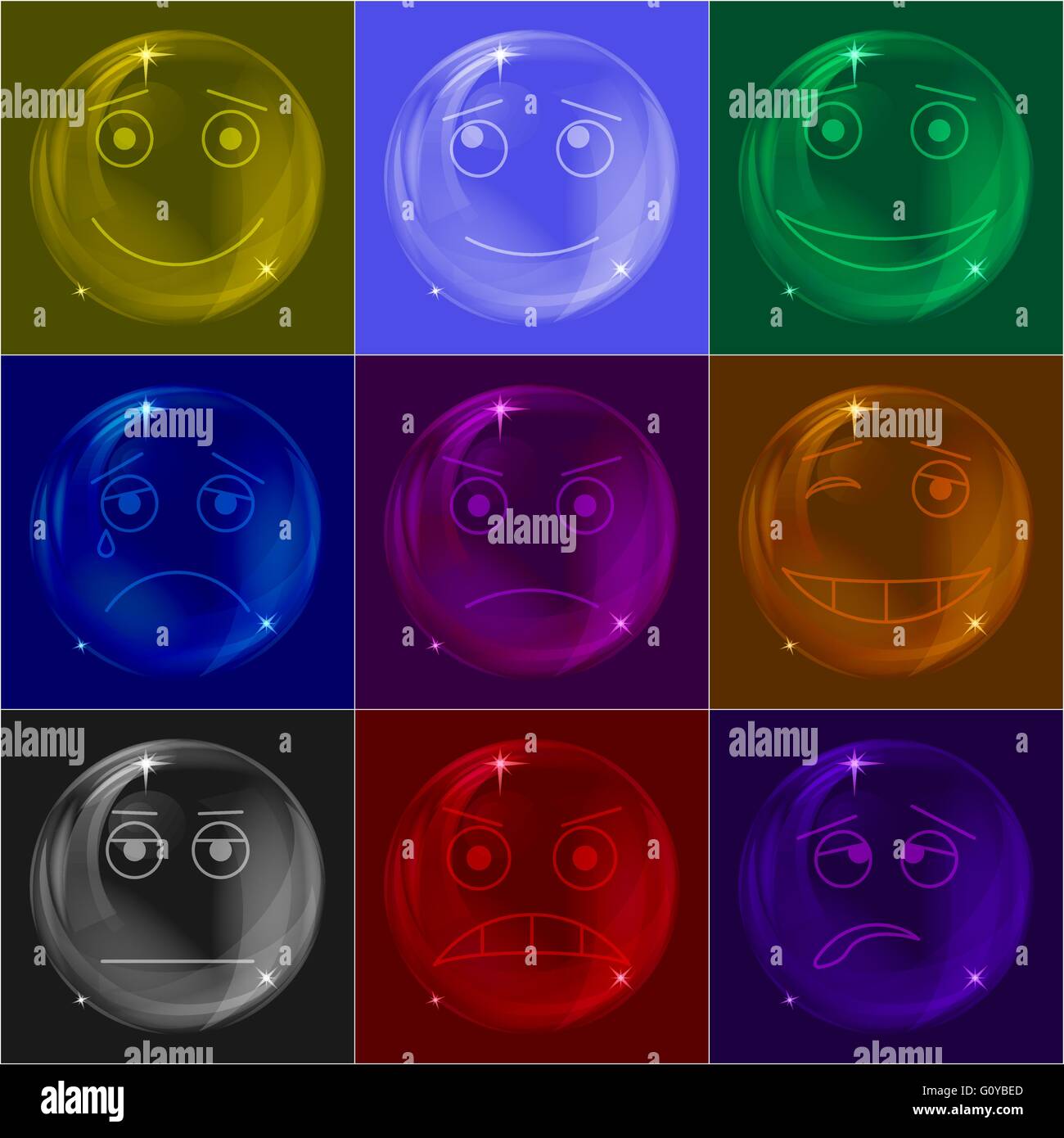 Bubbles smileys, colorful Stock Vector Image & Art - Alamy