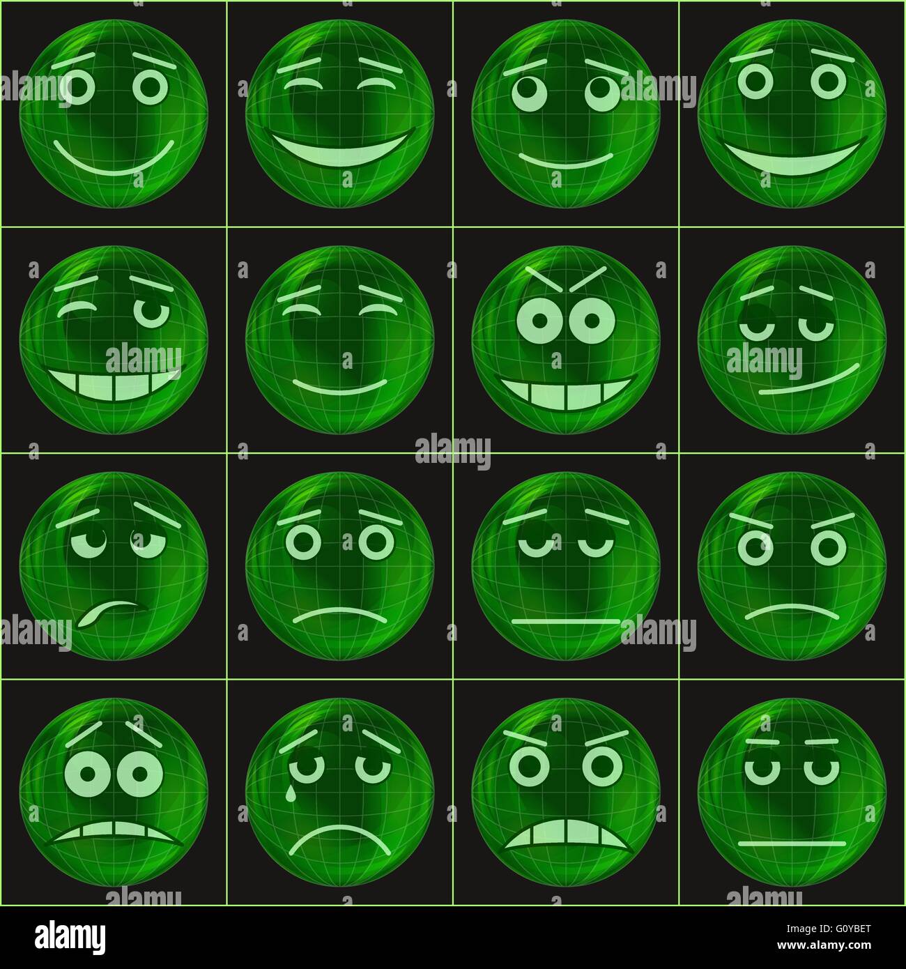Bubbles smileys, green Stock Vector Image & Art - Alamy