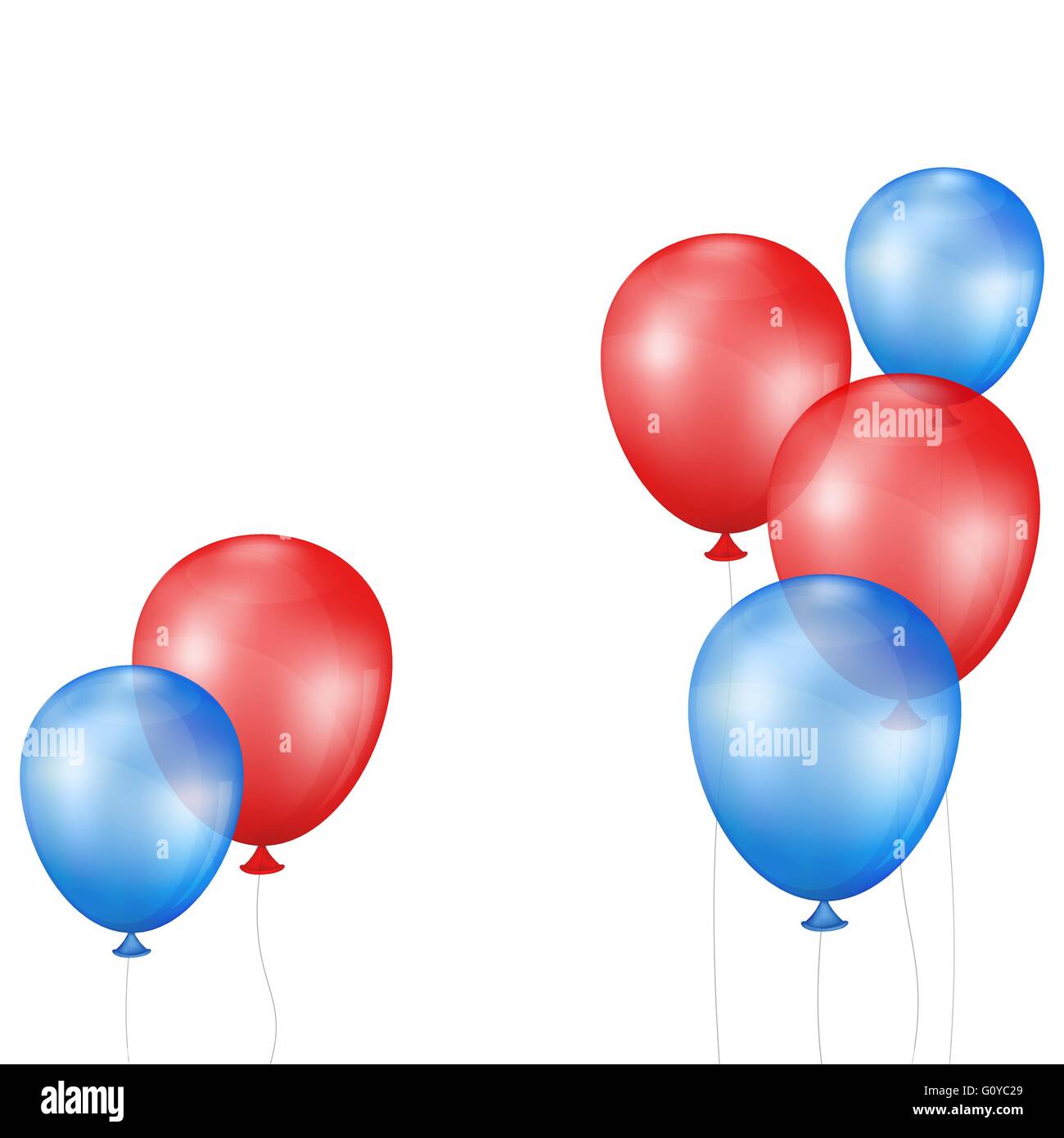 Blue balloons bunch on Stock Vector Images - Alamy