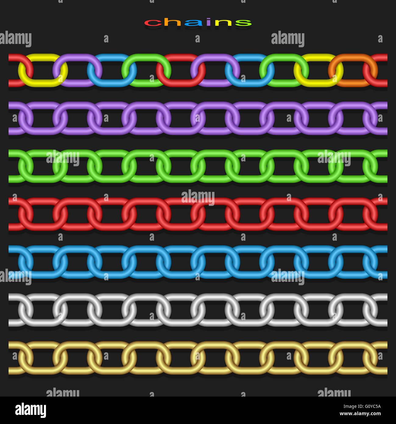 Set of chains Stock Vector Image & Art - Alamy