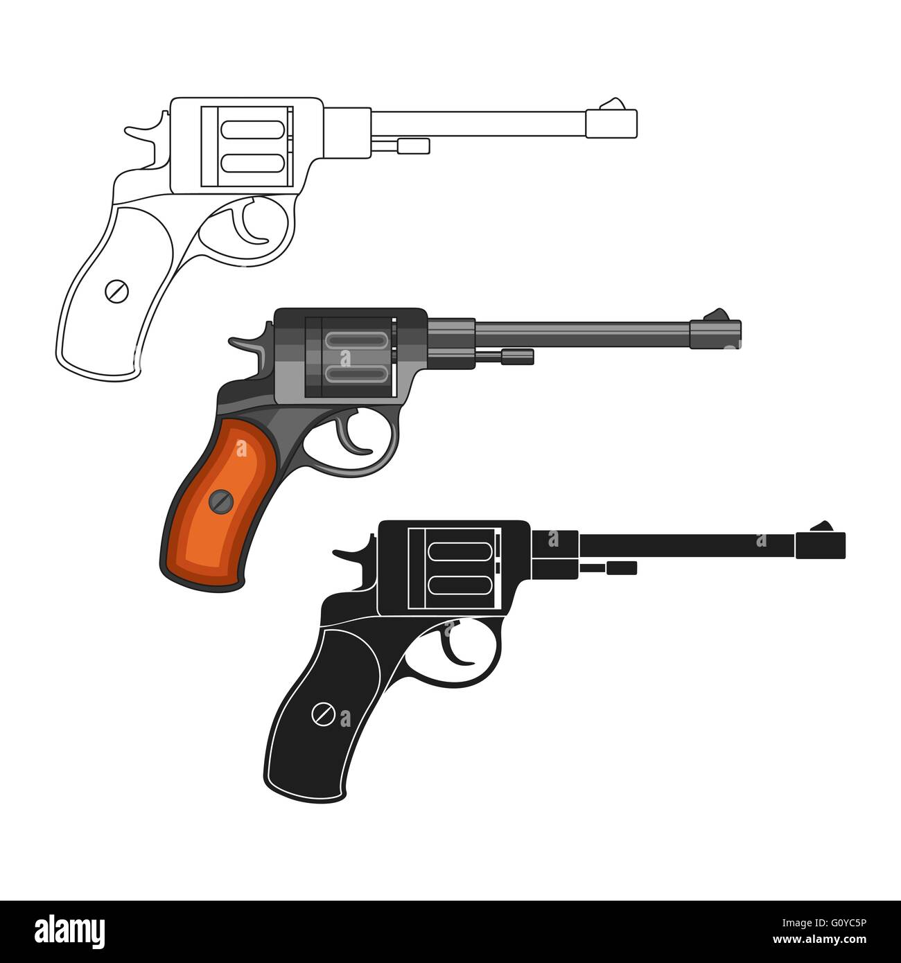 Set of revolvers Stock Vector Image & Art - Alamy