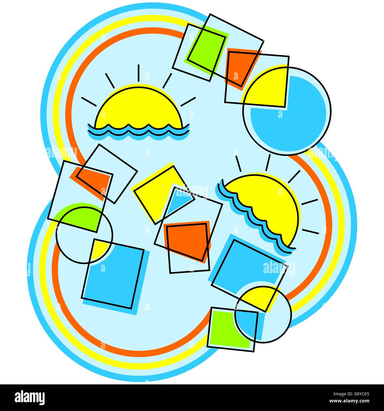 Sun and waves Stock Vector Image & Art - Alamy