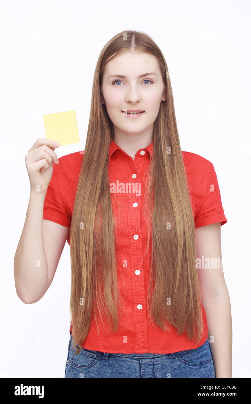 Portrait of beautiful woman in red Stock Photo - Alamy