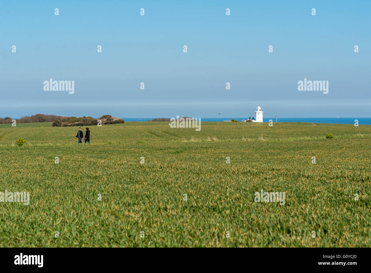 Beautiful view of fields across Dover with view of South Foreland ...