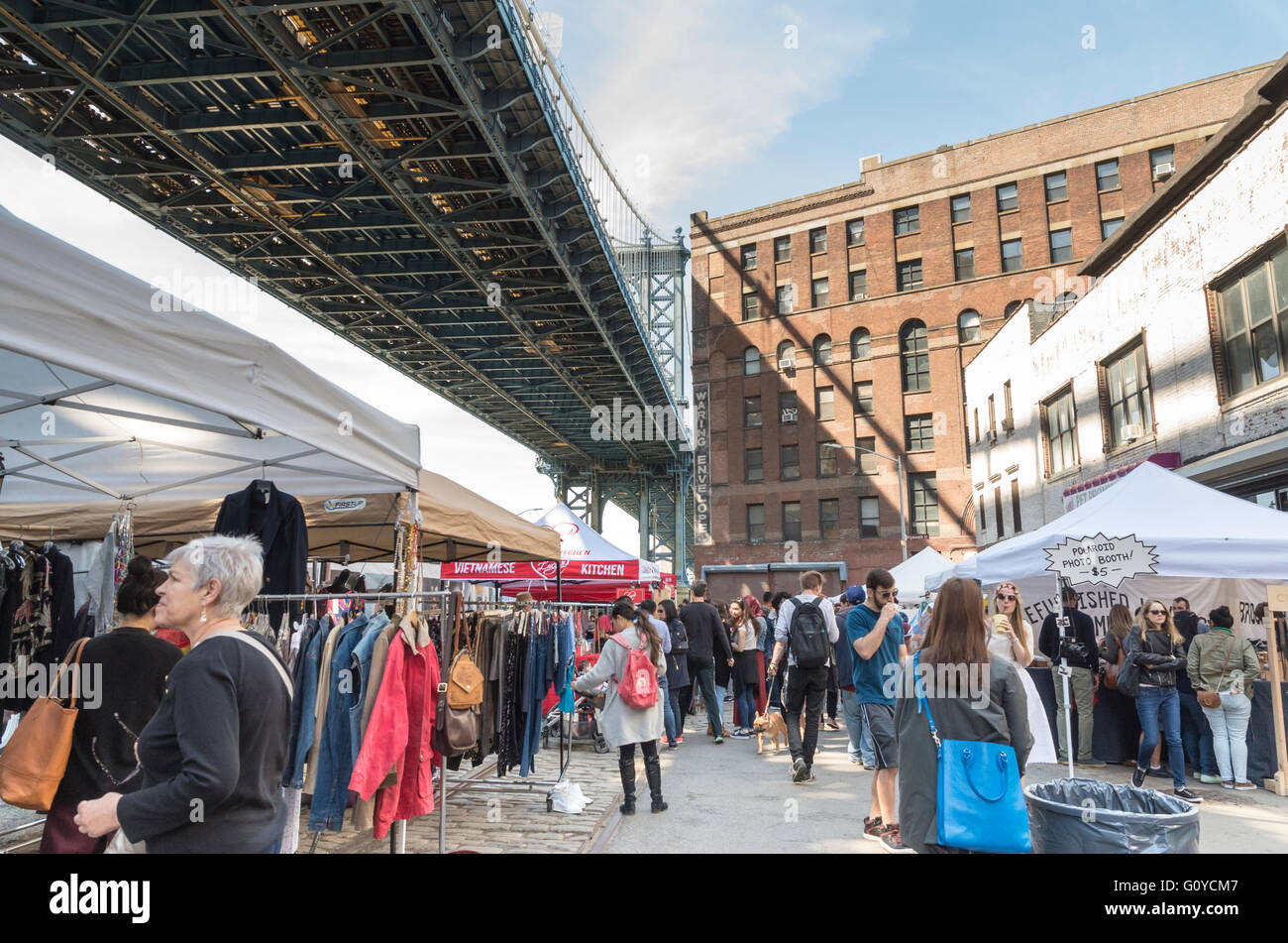 People shopping and browsing in the Brooklyn Flea and antique/ vintage ...