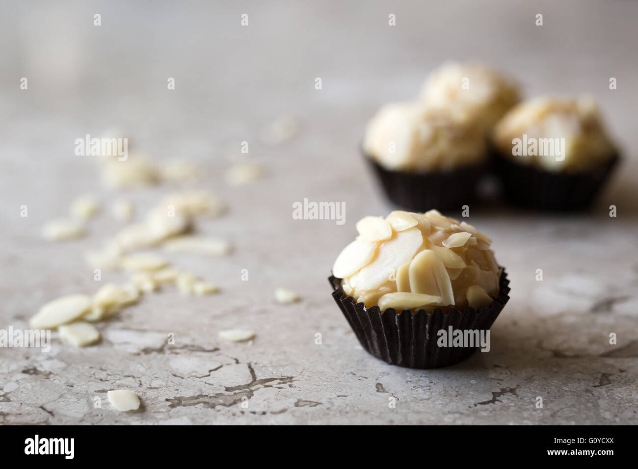 Beautiful Almond Chocolate Truffles Stock Photo - Alamy