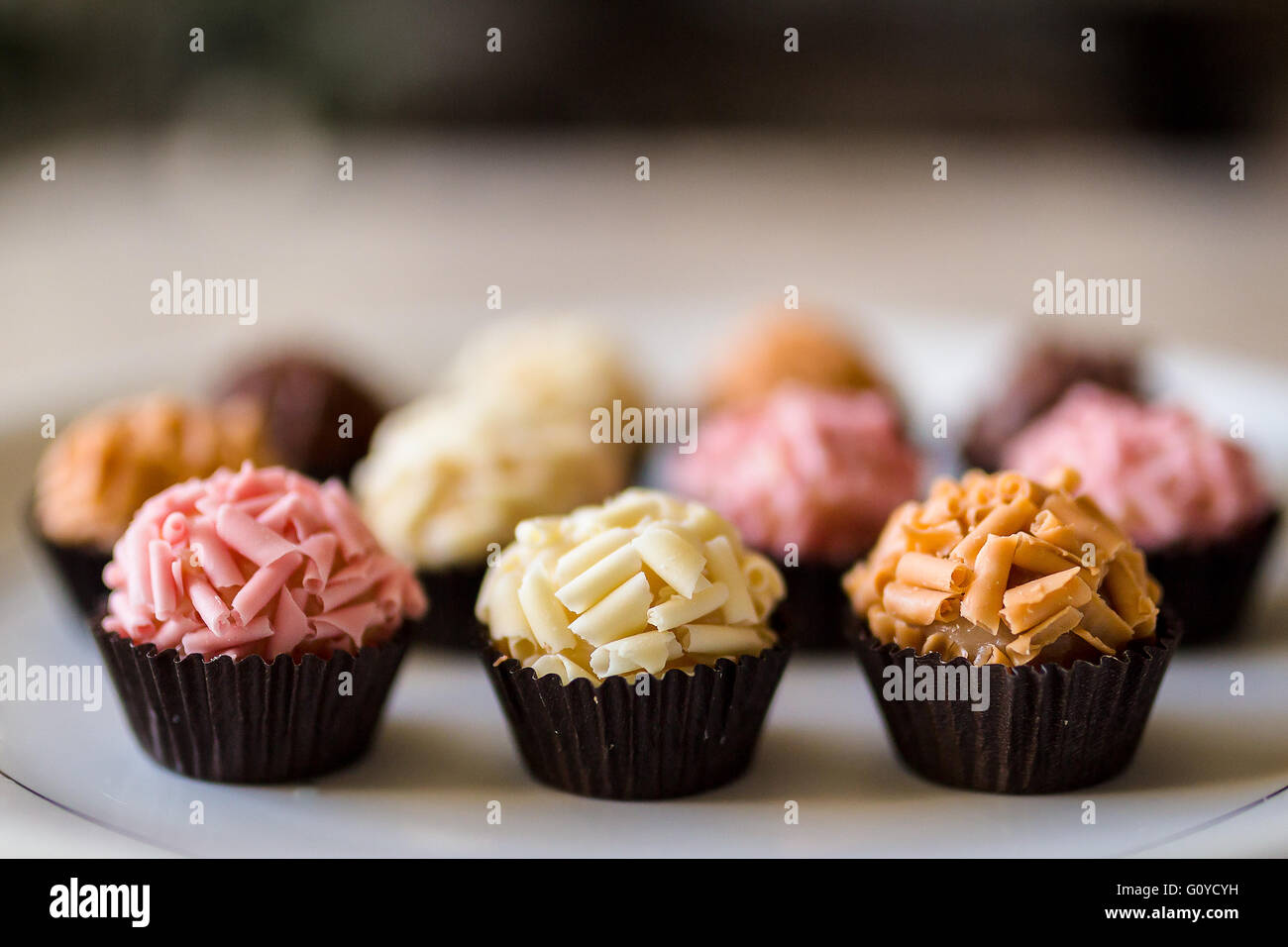 Variety of Belgian Chocolate truffles Stock Photo - Alamy