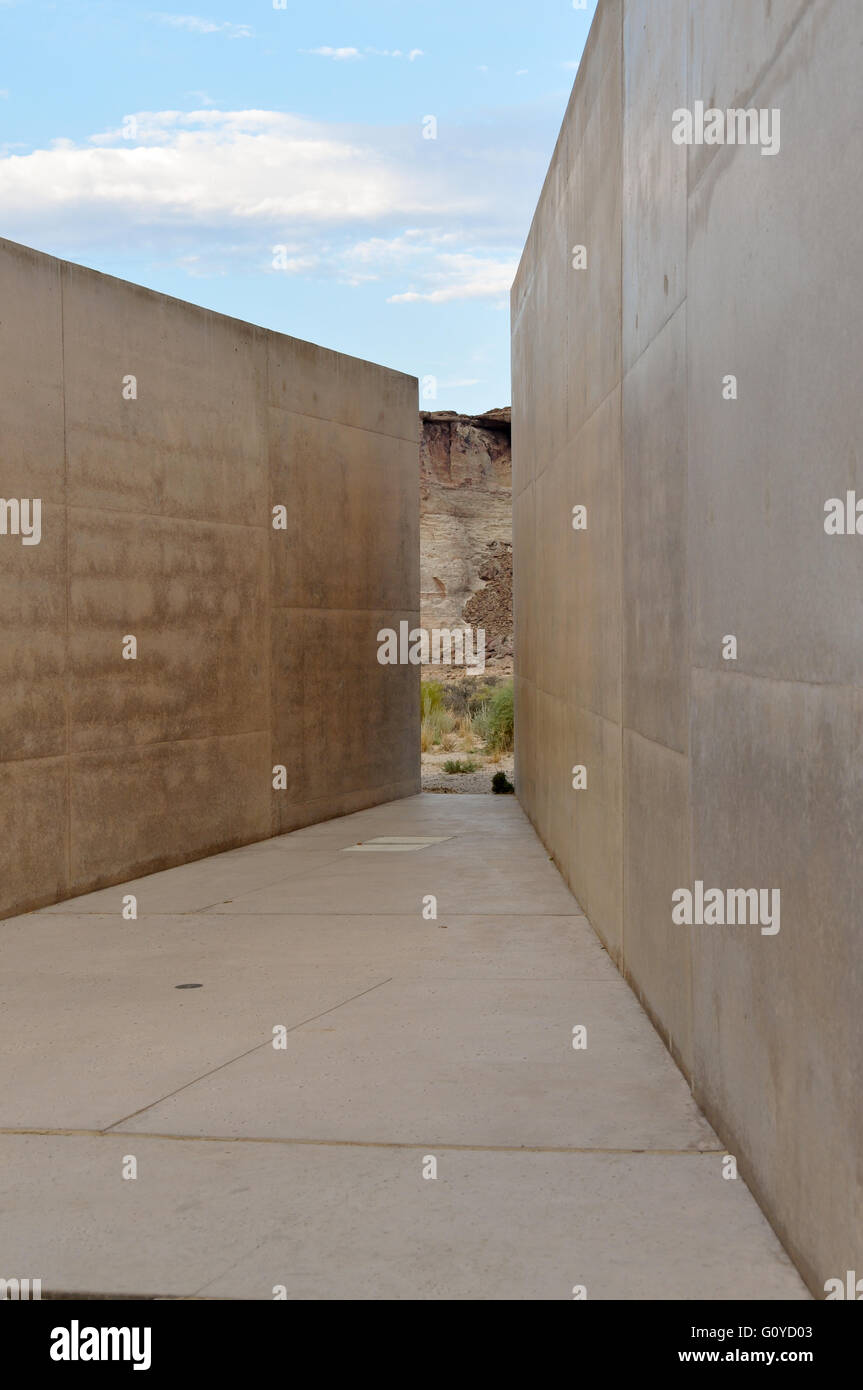 A geometric concrete structure at a desert resort, Amangiri Stock Photo ...