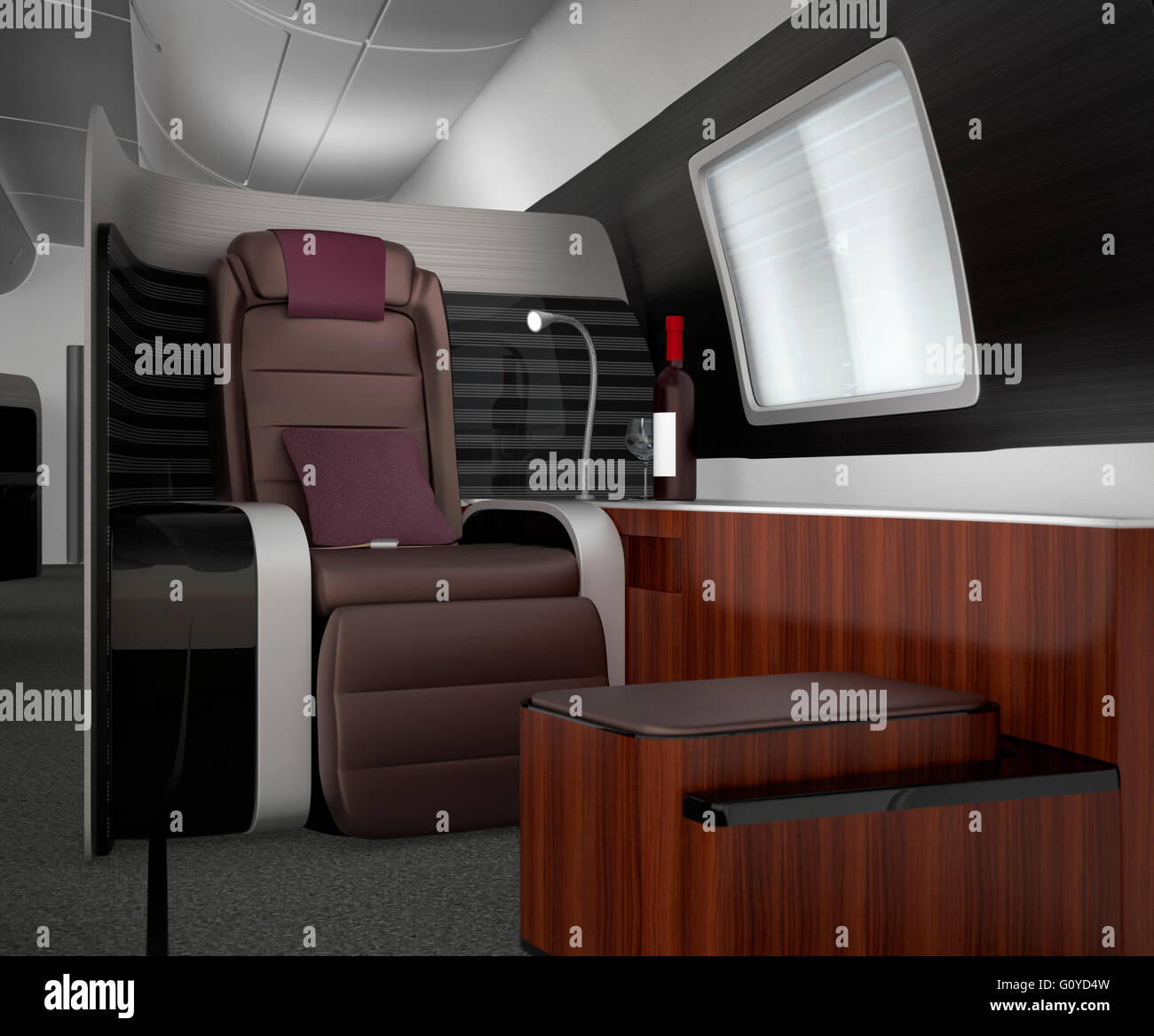 Luxurious business class interior. 3D rendering image in original ...