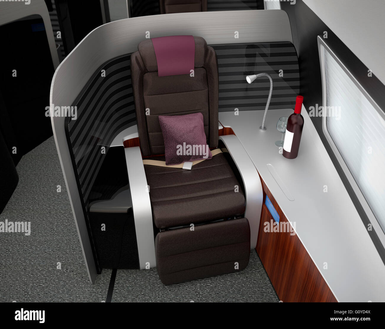 Luxurious business class interior. 3D rendering image in original ...