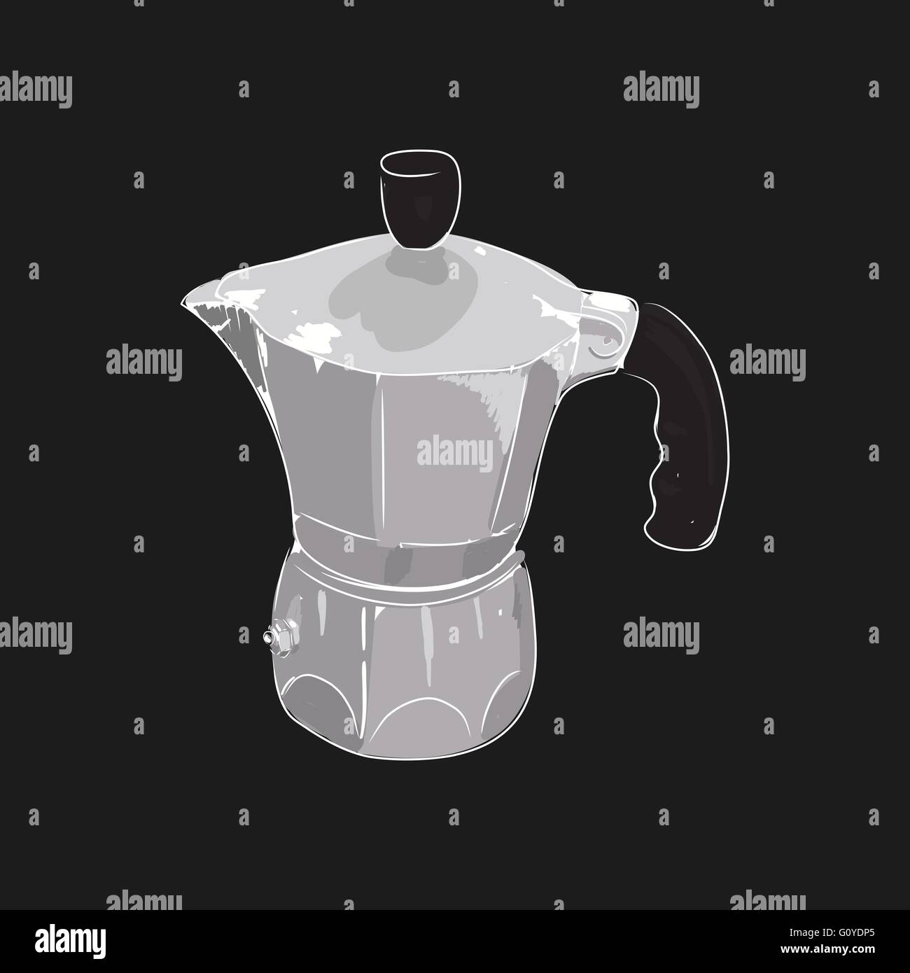 Italian coffee geyser pot Stock Vector Images - Alamy