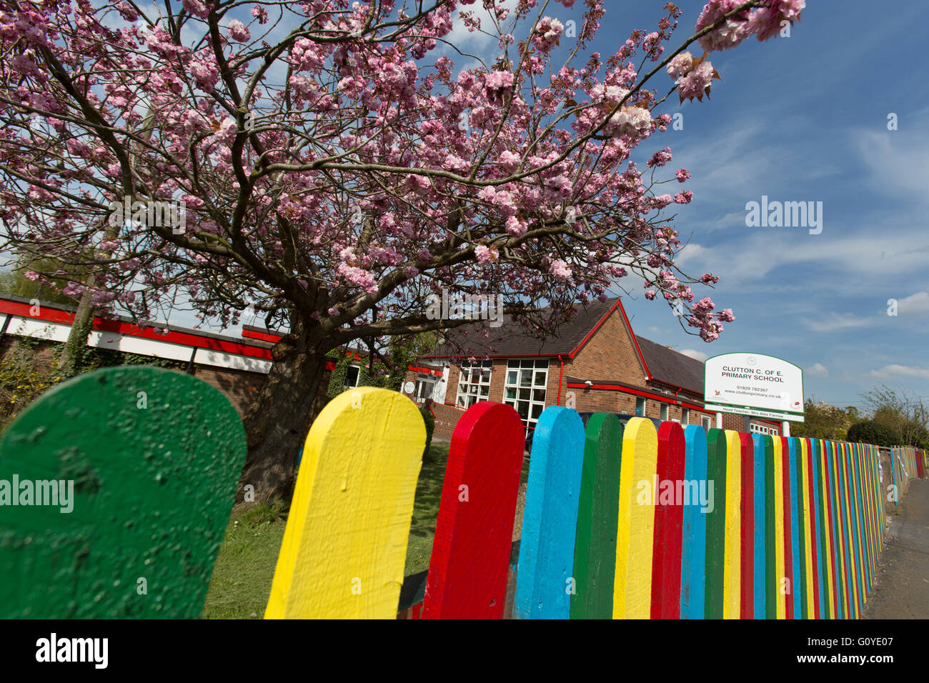 Village of Clutton, Cheshire, England. Colourful picturesque view of ...