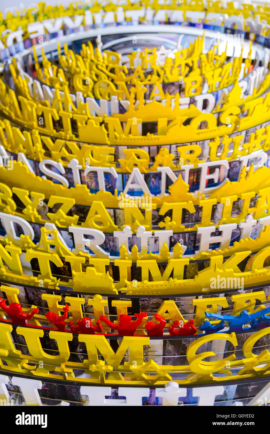 Istanbul, Turkey - November 13, 2015: Art piece from various artists in ...