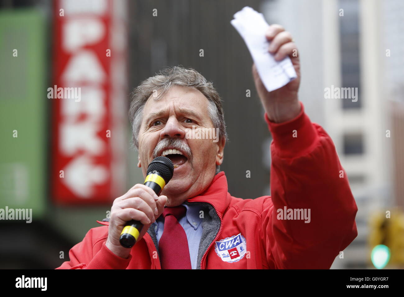 New York City, United States. 05th May, 2016. CWA vice president Dennis ...