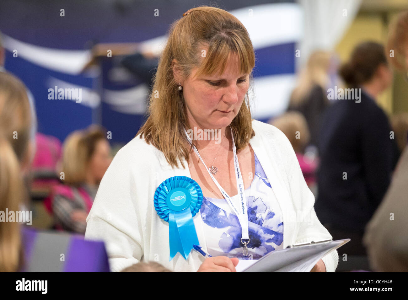 Kelso, UK. 06.May.2016. Scottish Parliament Election 2016 Counting for ...