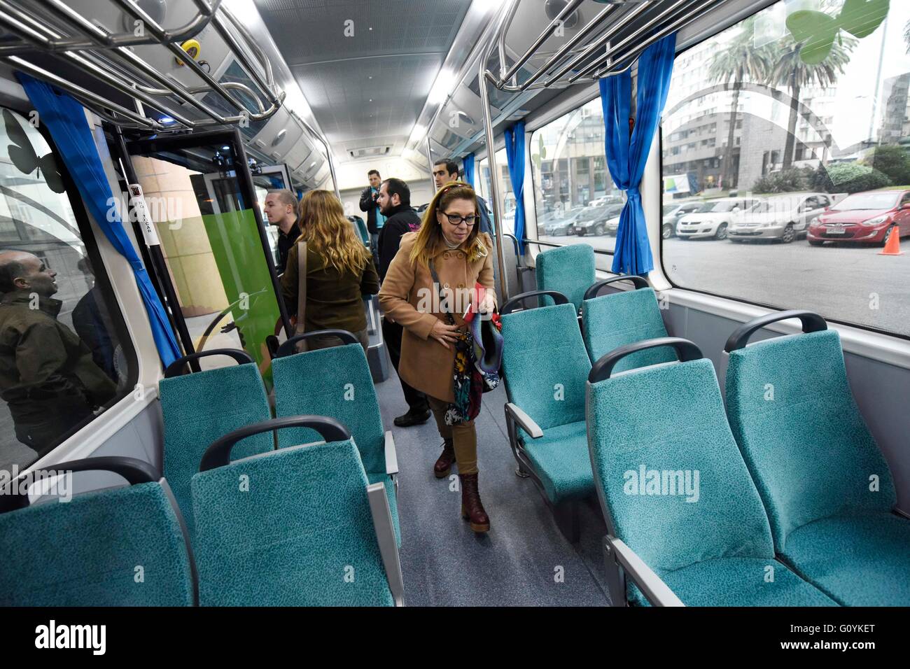 Montevideo, Uruguay. 5th May, 2016. People move through the first ...