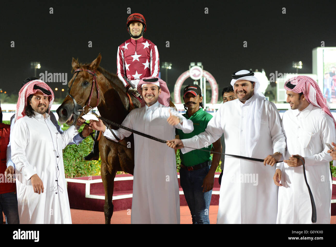 Qatar Racing & Equestrian Club, Doha. Qatar 5th May 2016. Zman Awal and ...