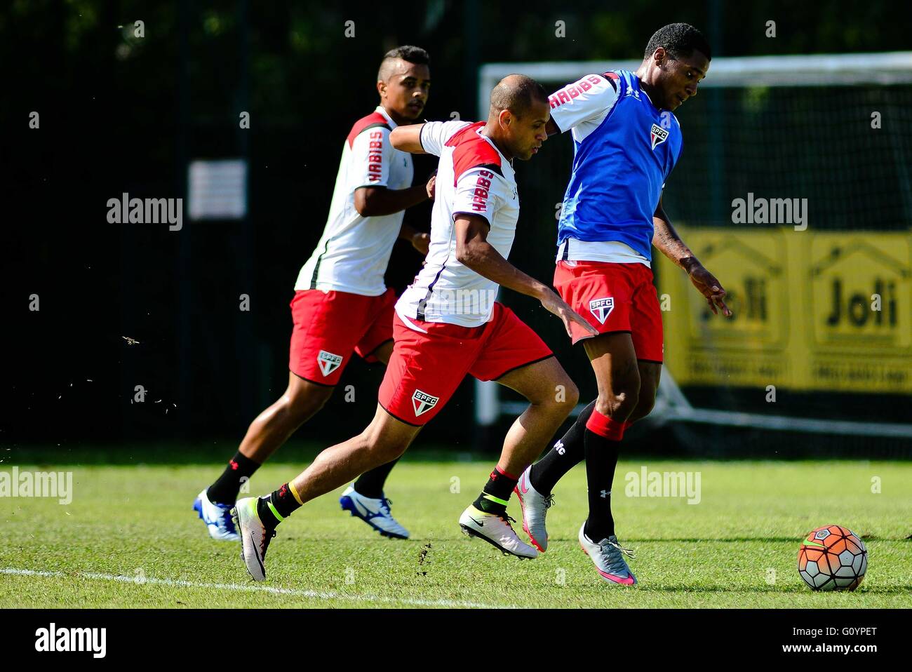 SAO PAULO, Brazil - 06/05/2015: TRAINING SPFC - Charlie and Wilder ...