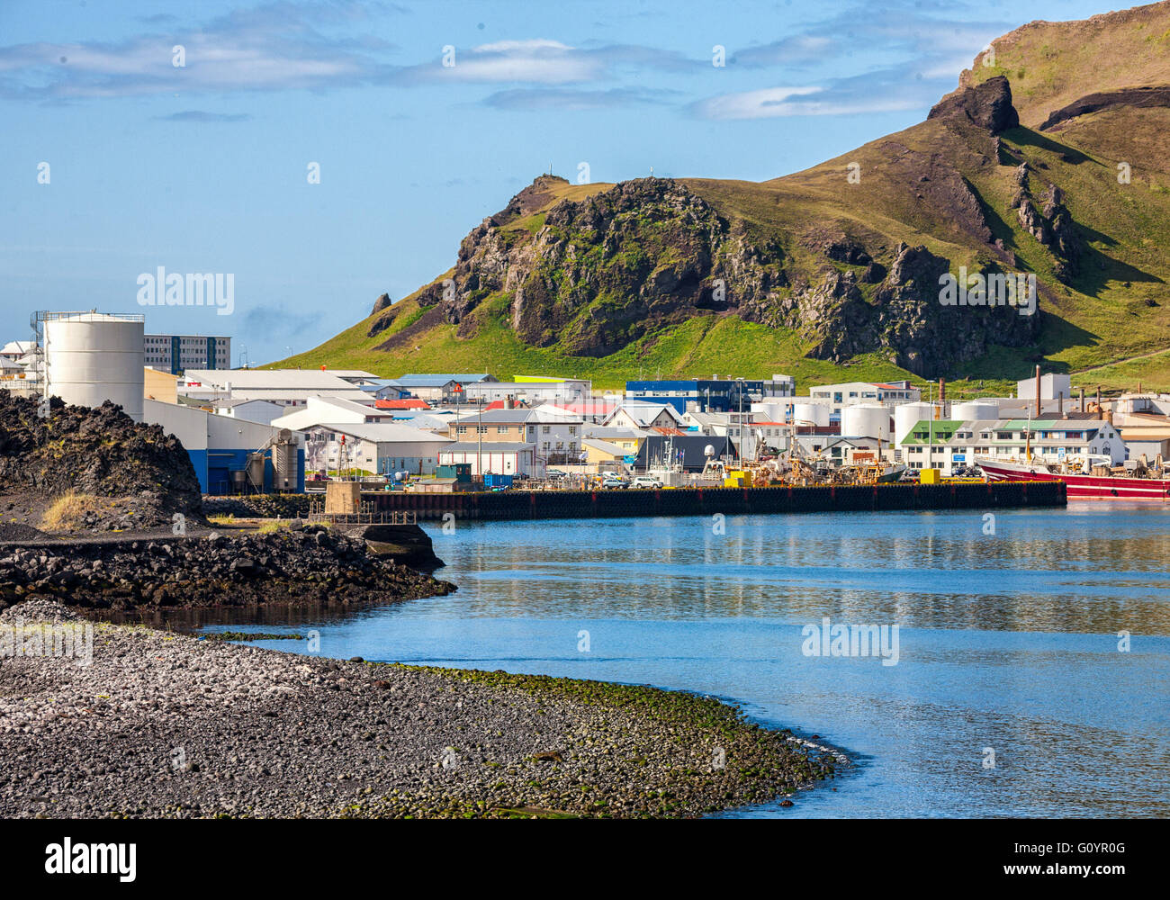 August 3, 2015 - The natural harbor of Heimaey Island, sheltered by ...