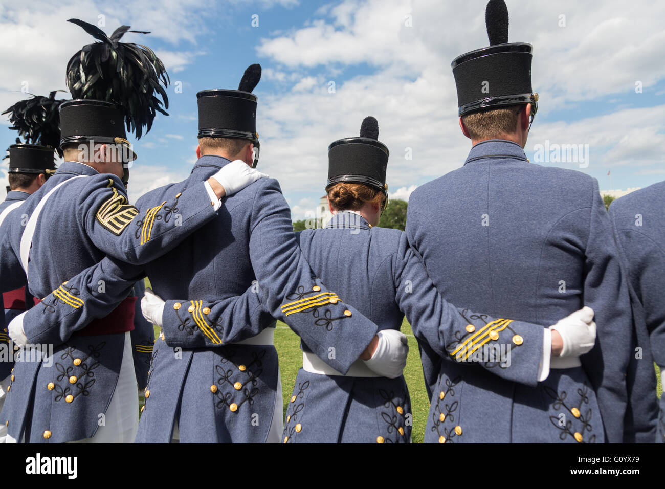 Graduating senior cadets celebrate with the final march across ...