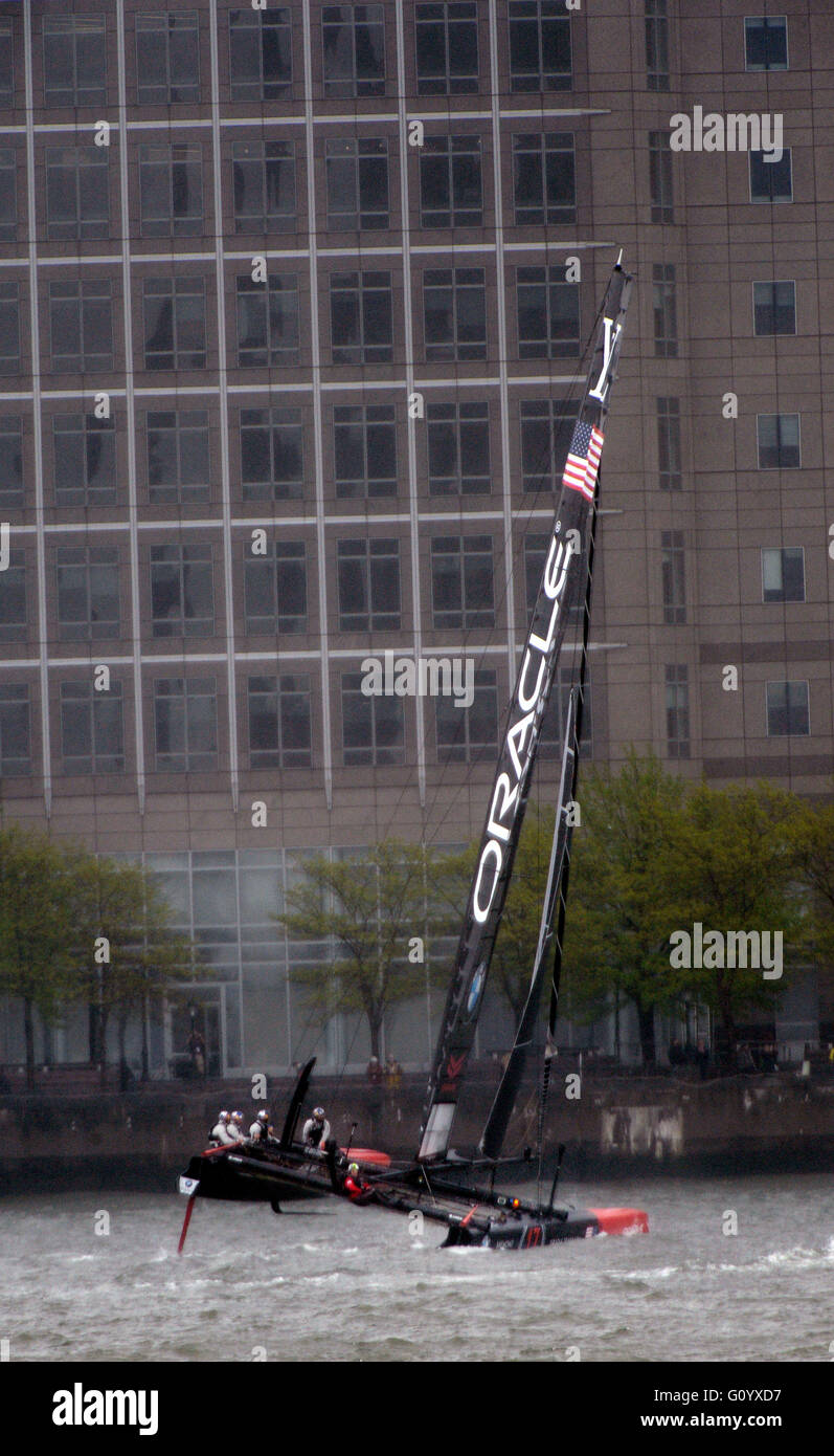 New York, New York, USA. 06th May, 2016. The Oracle Team USA team boat ...