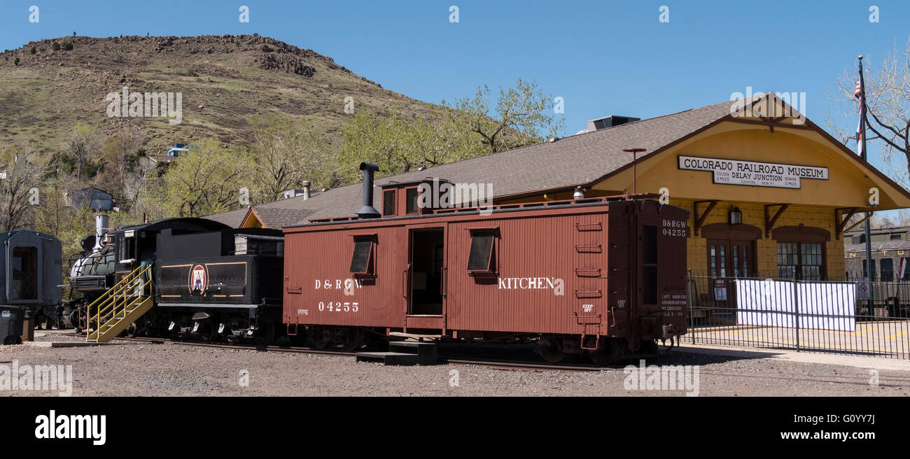 Train and depot, Colorado Railroad Museum, Golden, Colorado Stock Photo - Alamy