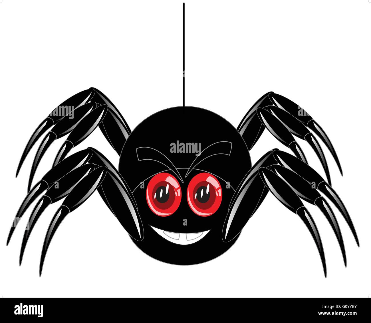 Cartoon insect spider on white background is insulated Stock Vector ...