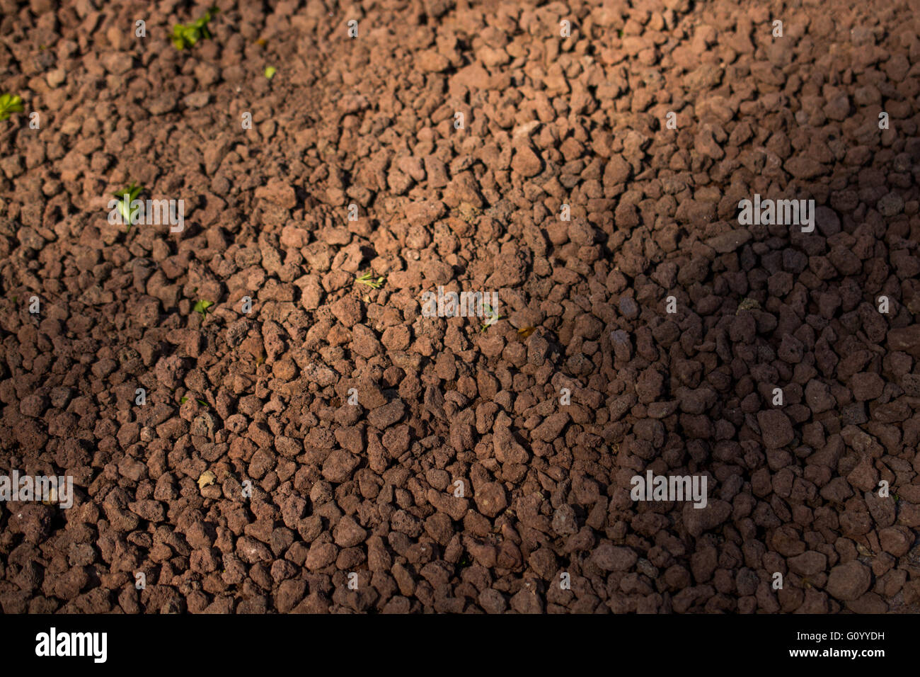 Brown lumpy soil in a shady light as a background Stock Photo - Alamy