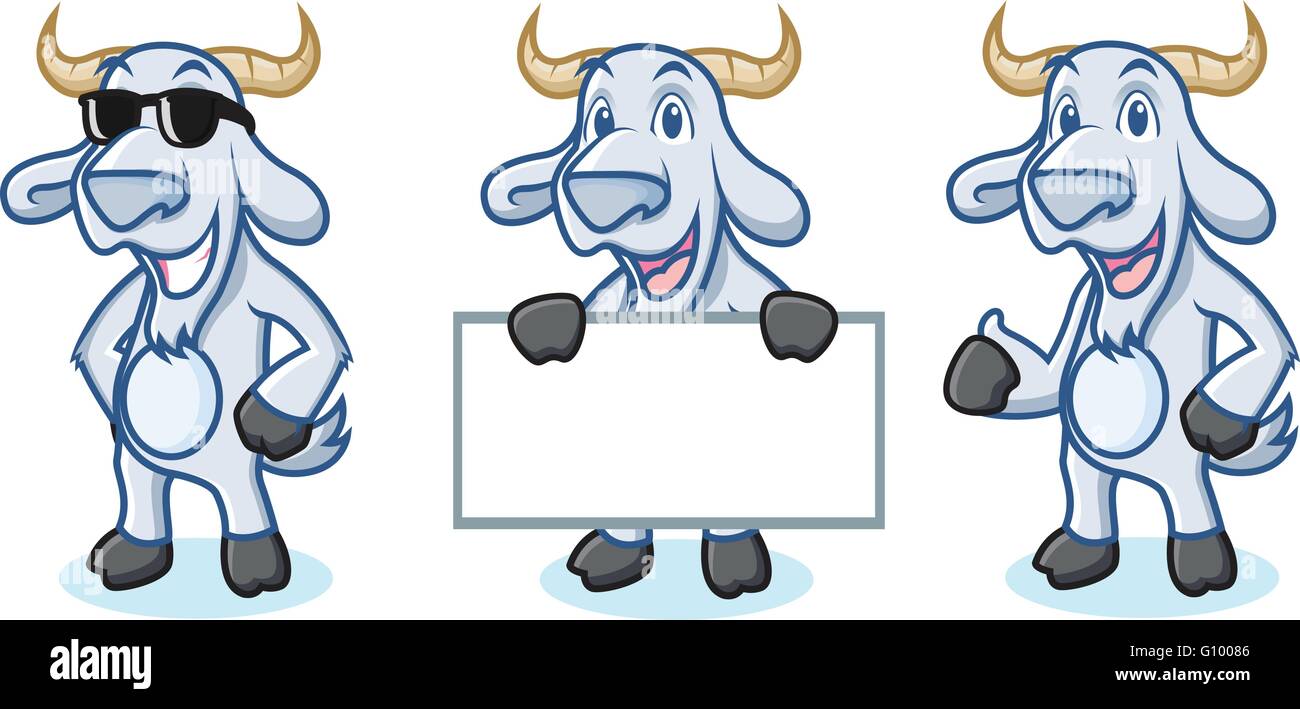 Light Blue Goat Mascot happy Stock Vector Image & Art - Alamy