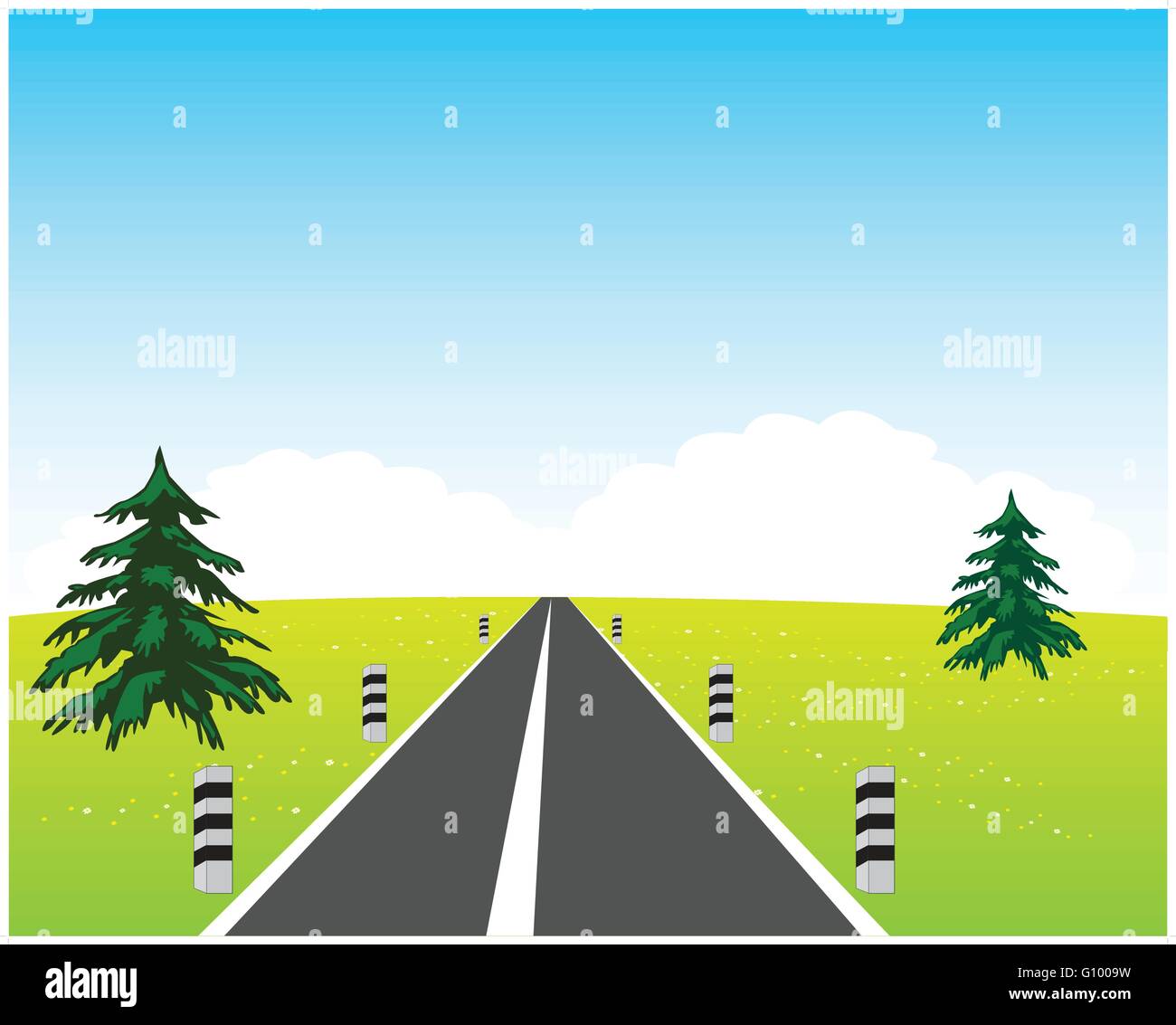 The Main road in year field.Vector illustration Stock Vector Image ...