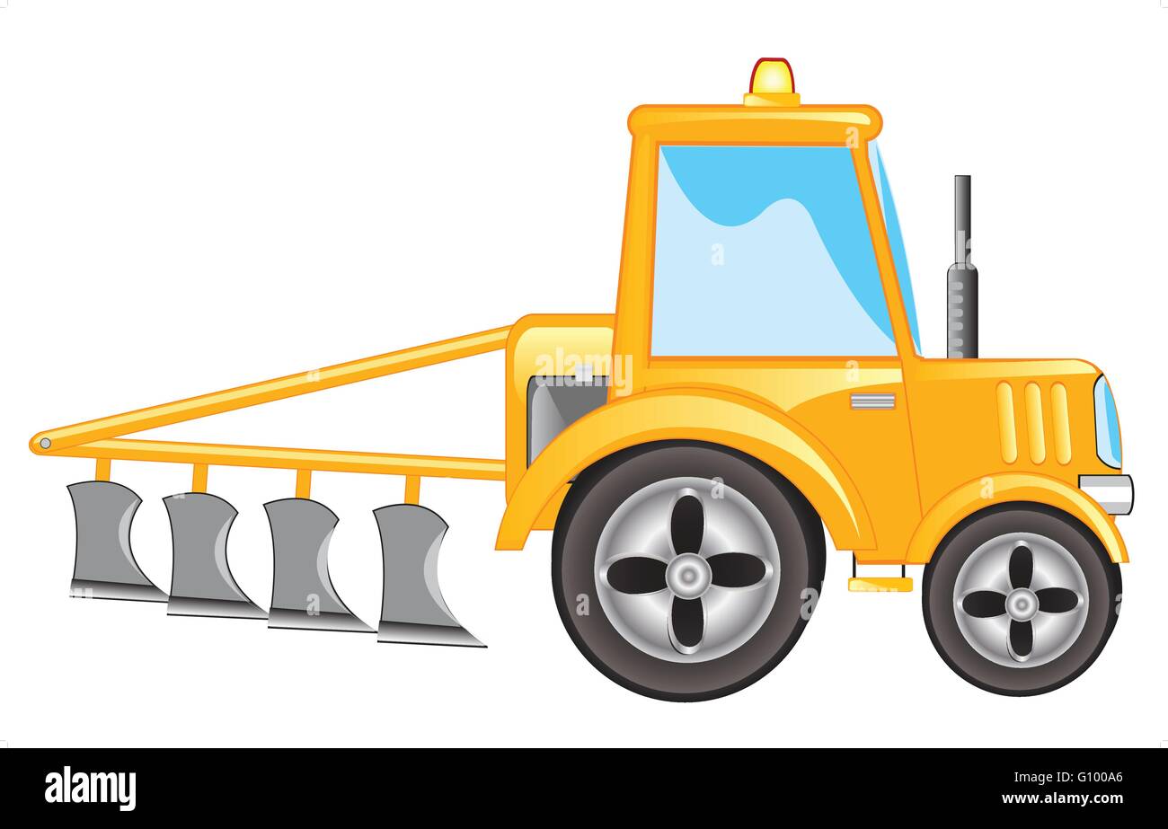 Tractor plow on agricultural Stock Vector Images - Alamy