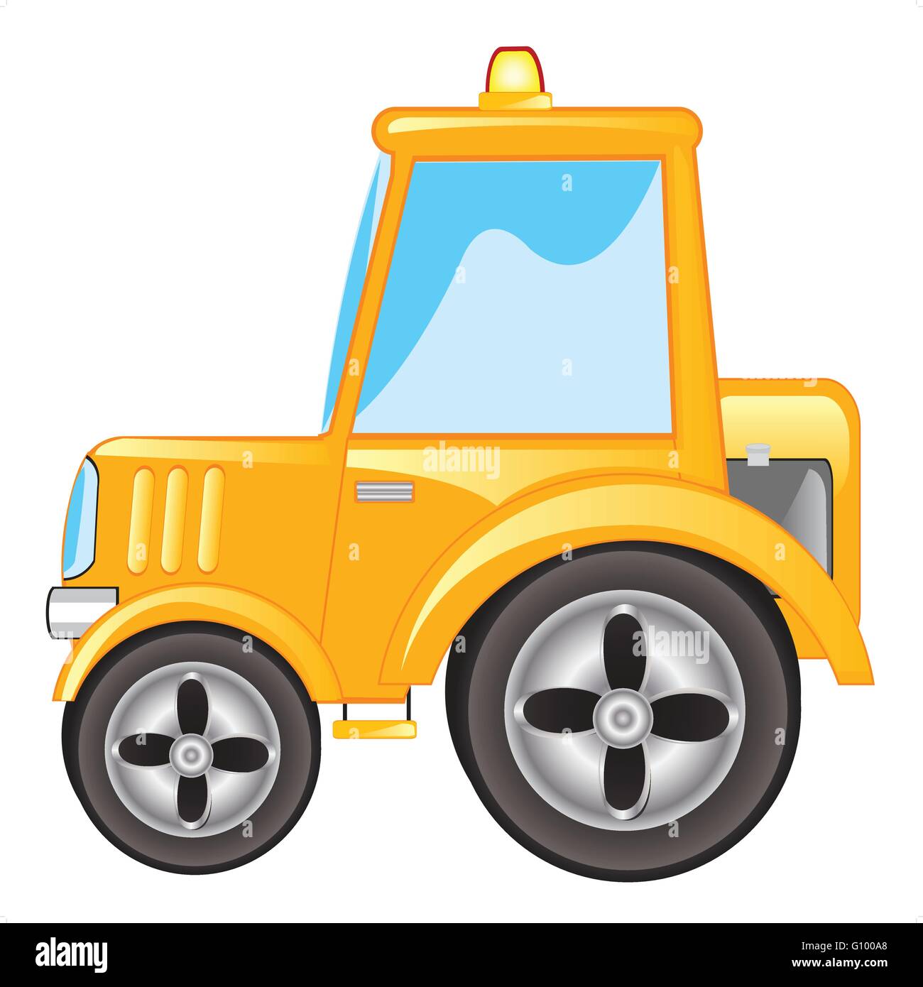 Vector illustration yellow tractor on white background Stock Vector ...