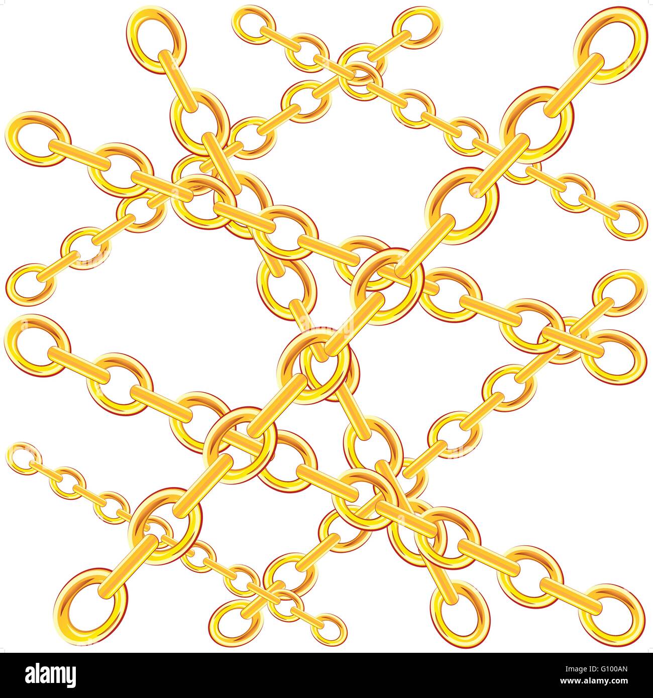 Vector illustration of the gold chains on white background Stock Vector ...