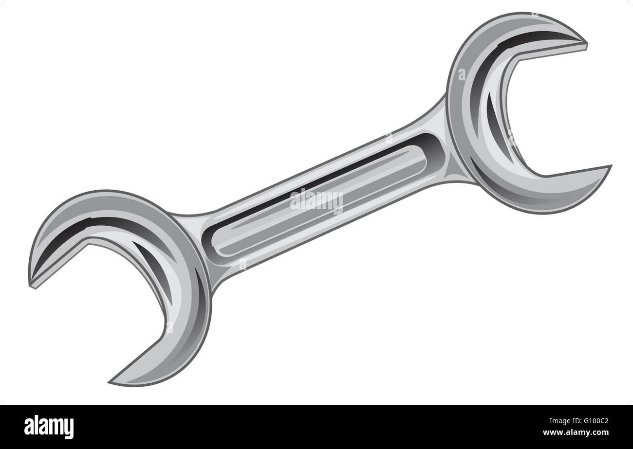 Vector illustration of the wrench on white background Stock Vector ...