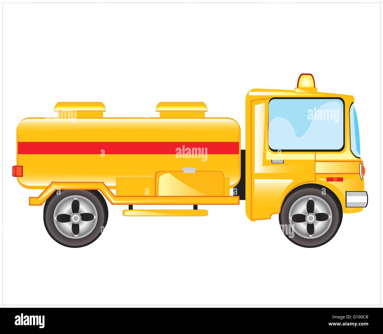 Yellow car with tank on white background is insulated Stock Vector ...