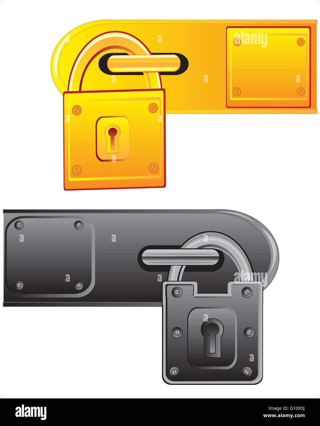 Vector illustration of the outboard lock on white background Stock ...