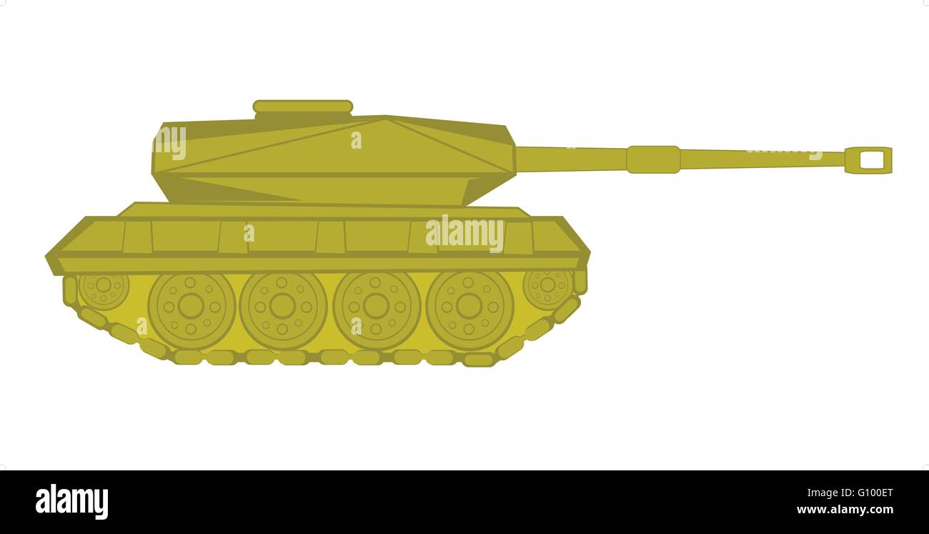 Illustration of a green military tank on a white background Stock ...