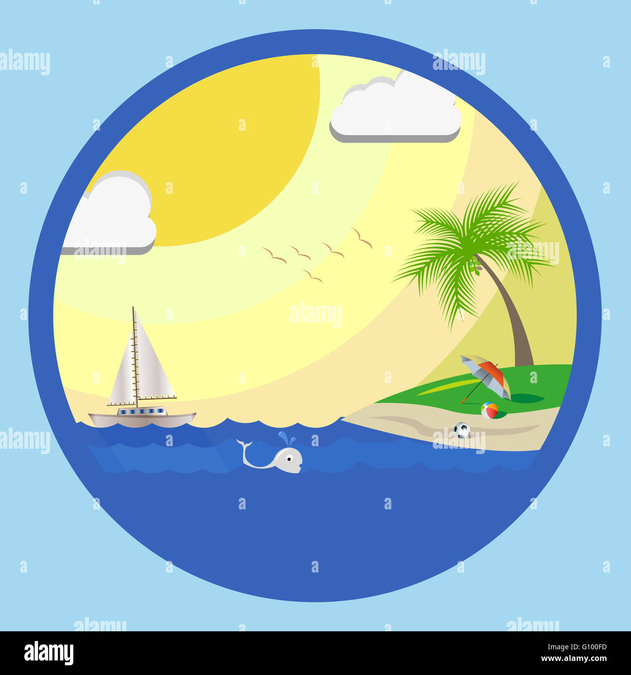 Holiday Summer See Beach design illustration Stock Photo - Alamy