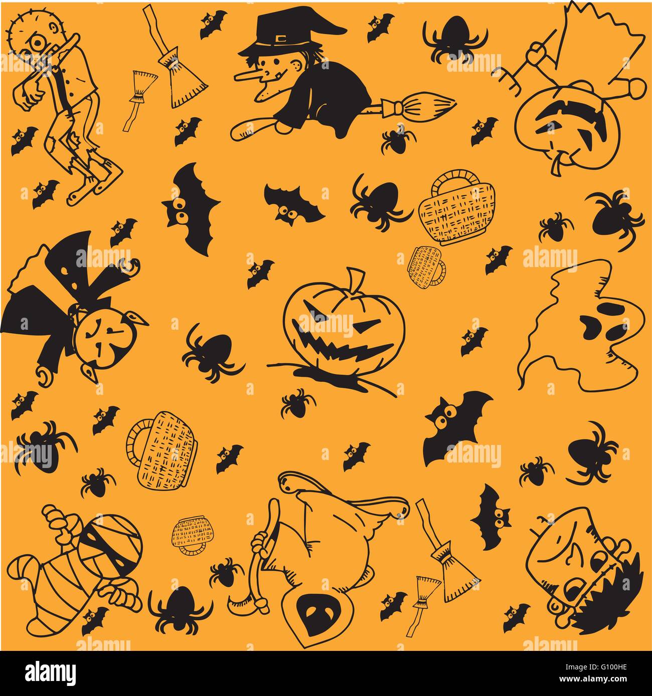 Halloween doodle art Stock Vector Image & Art - Alamy