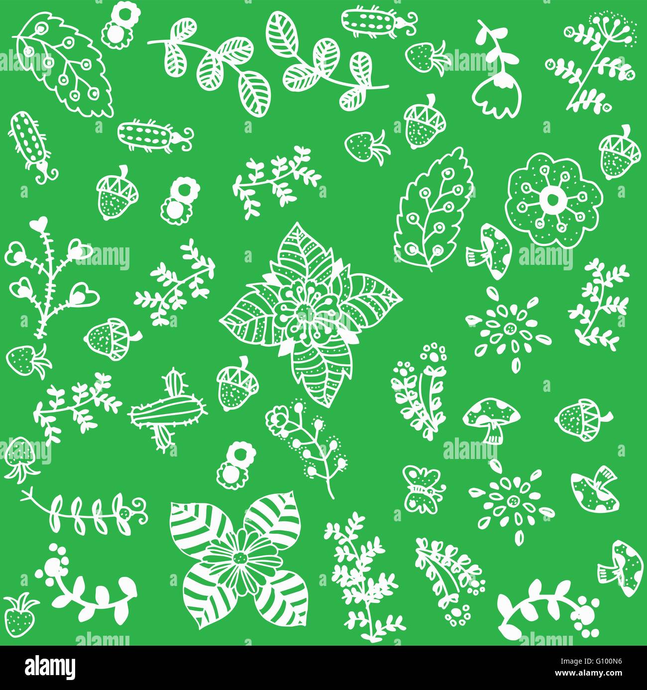 Vector set of flower doodle art Stock Vector Image & Art - Alamy