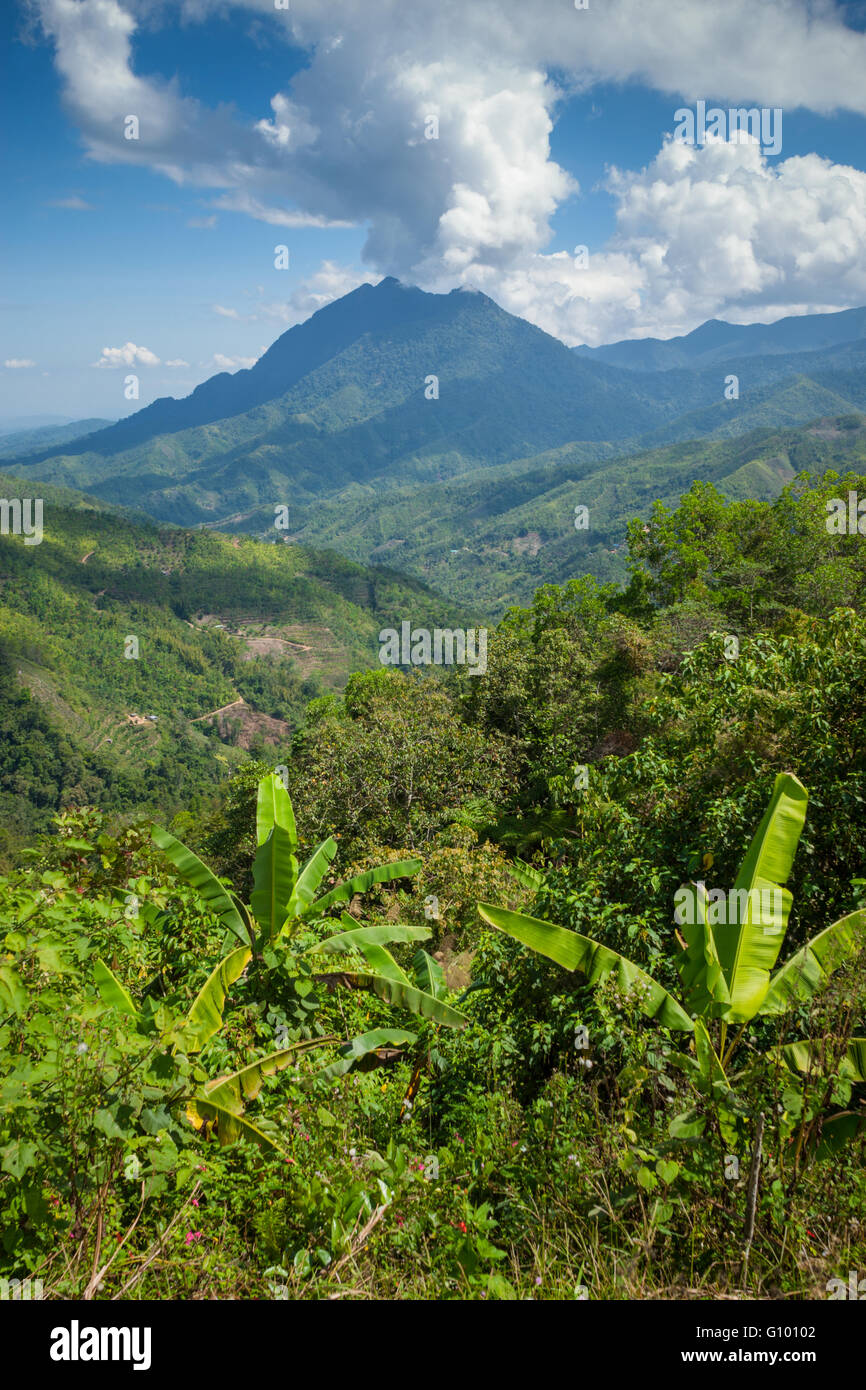 Peaks in the Mount Kinabalu range in Sabah, Malaysian Borneo. View is ...