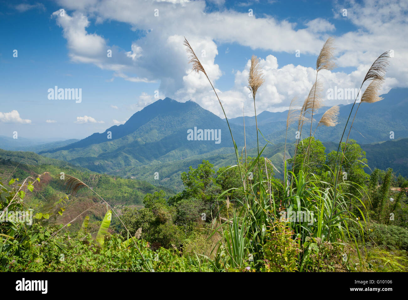 Peaks in the Mount Kinabalu range in Sabah, Malaysian Borneo. View is ...