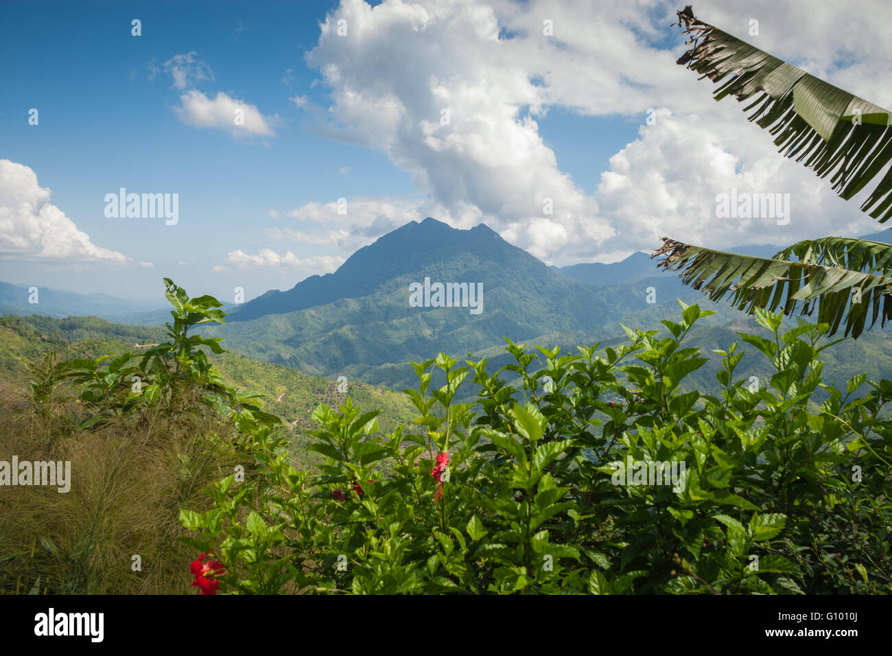 Peaks in the Mount Kinabalu range in Sabah, Malaysian Borneo. View is ...