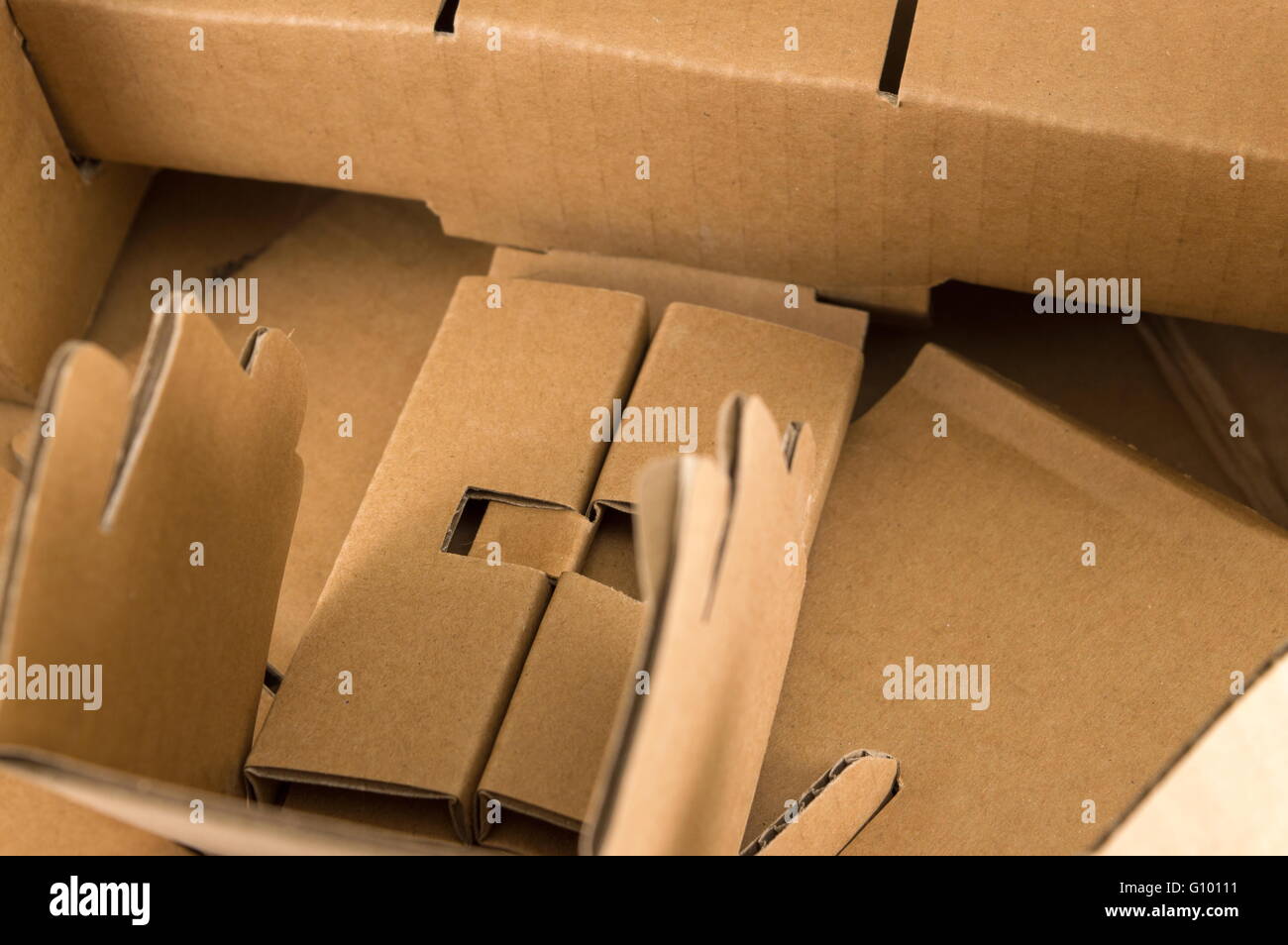 Cardboard boxes pieces in a pile Stock Photo - Alamy