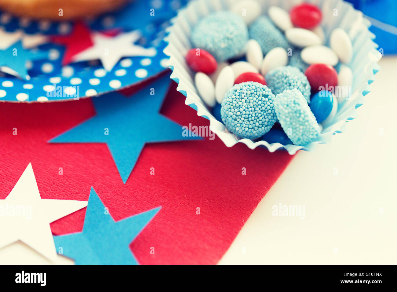 candies with star decoration on independence day Stock Photo - Alamy