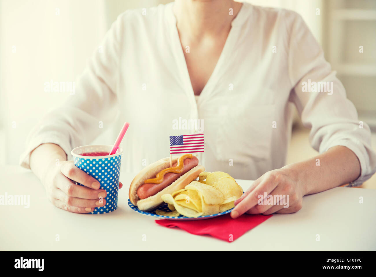 woman celebrating american independence day Stock Photo - Alamy
