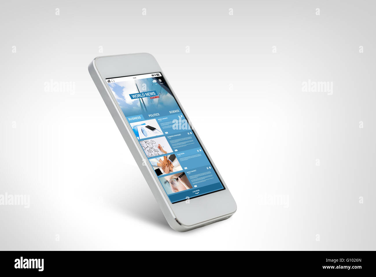 smarthphone with world news web page on screen Stock Photo - Alamy